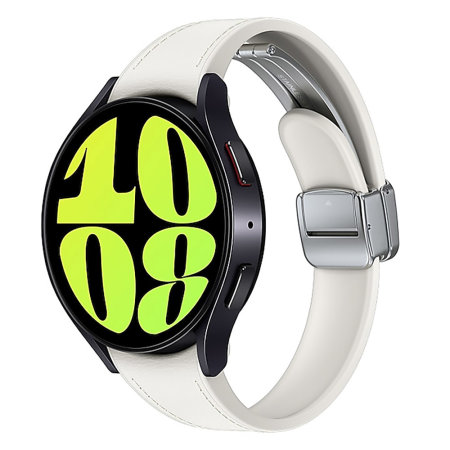 Official Samsung Cream D-Buckle Hybrid Eco-Leather Band (S/M) - For ...