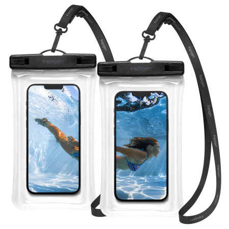 Spigen AquaShield Two Pack Universal Waterproof Floating Phone Pouches ...