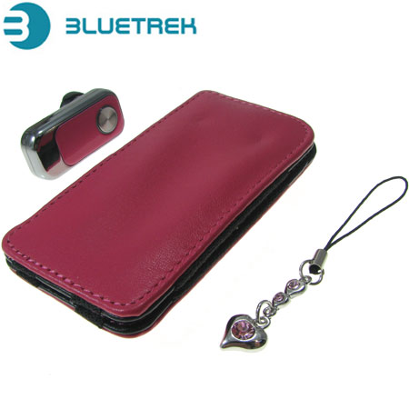Bluetrek MINI Bluetooth Headset Gift Pack - Hot Pink