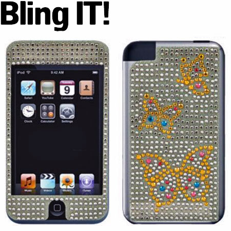Bling It Jewel Pack For iPod Touch 2G Butterfly Gold