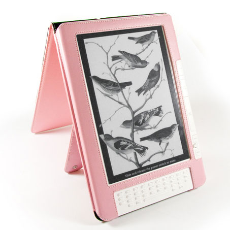 Tuff-Luv Pink Leather Flip Case - Amazon Kindle DX