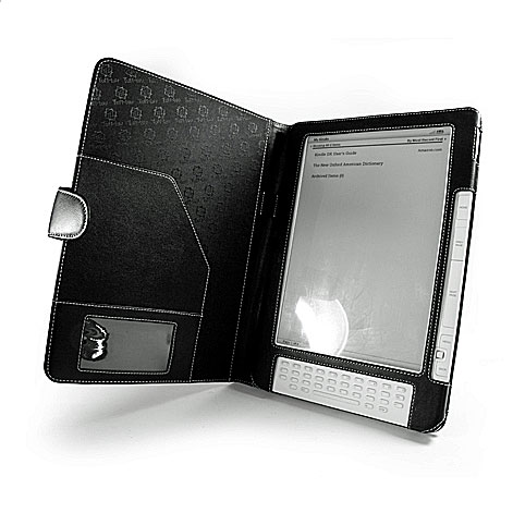 Tuff-Luv Black Leather Book Case - Amazon Kindle DX