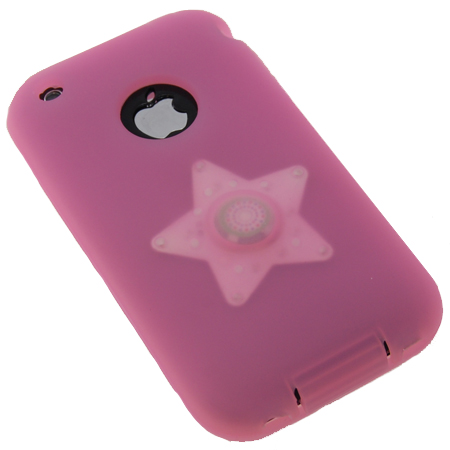 Flashing Star Silicone Case for Apple iPhone 3GS / 3G - Pink