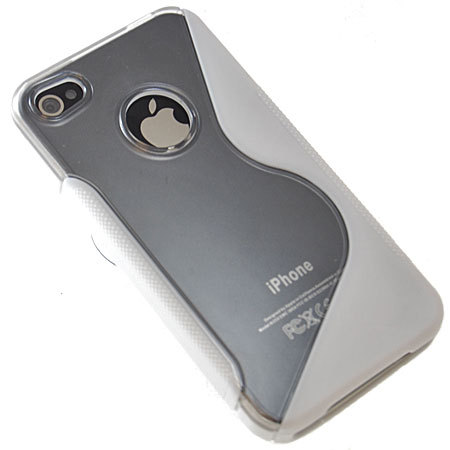 FlexiShield Wave Case For The iPhone 4 - Clear / White