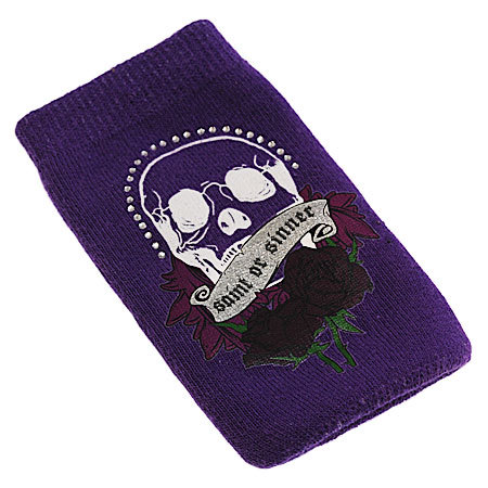 Glam Rock: Skull Mobile Phone Sock - Black