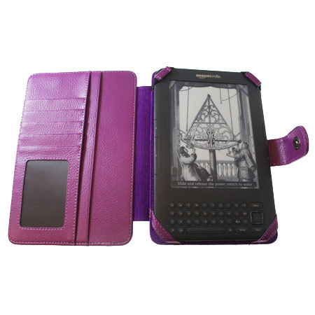 Advanced Leather-Effect Book Case for Amazon Kindle - Purple Reviews
