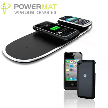 PowerMat Wireless Charge Pad and Case for iPhone 4