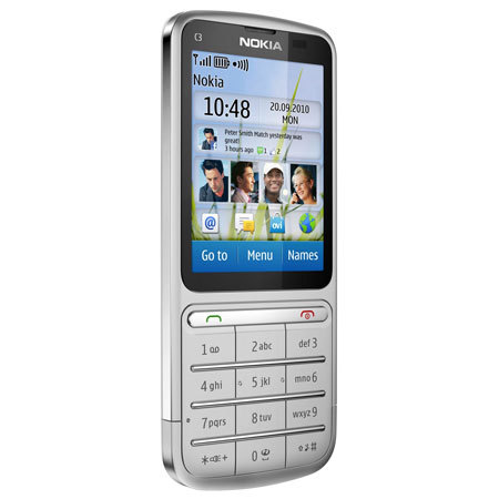 Sim Free Nokia C3 01i Touch and Type - Silver