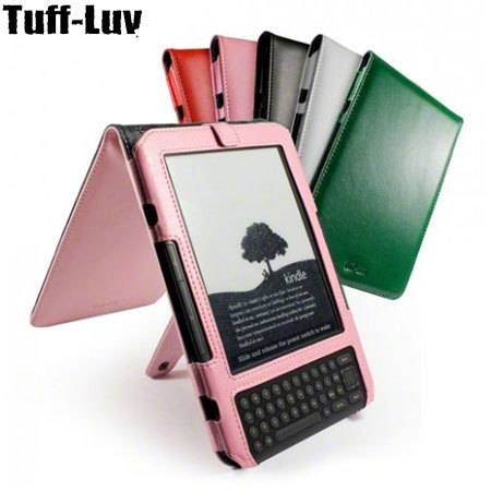 Tuff-Luv Leather Case Cover & Stand for Amazon Kindle - Pink