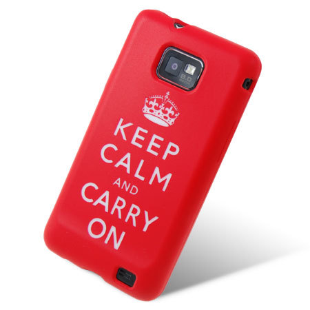 Silicone Case for Samsung Galaxy S2 - Keep Calm and Carry On
