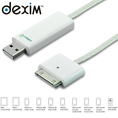 Dexim Visible Green Cable For iPhone, iPod and iPad