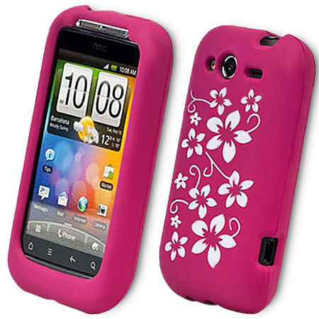 HTC Wildfire S Silicone Case - Pink Flowers