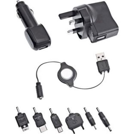 3-in-1 Kit Charger with 6 interchangeable tips - UK Mains Charger