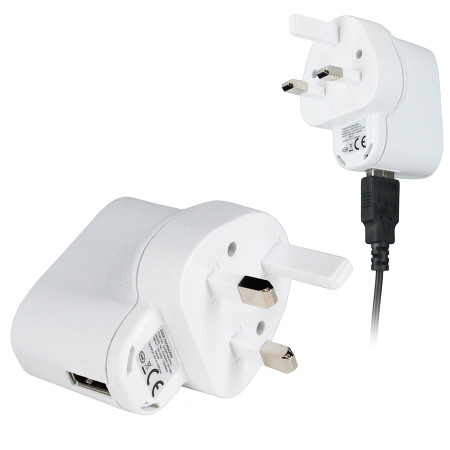 USB Mains Charger Adapter - White