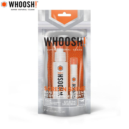 Whoosh! DUO 100ml Desk Bottle and 8ml Pocket Bottle with Cloth