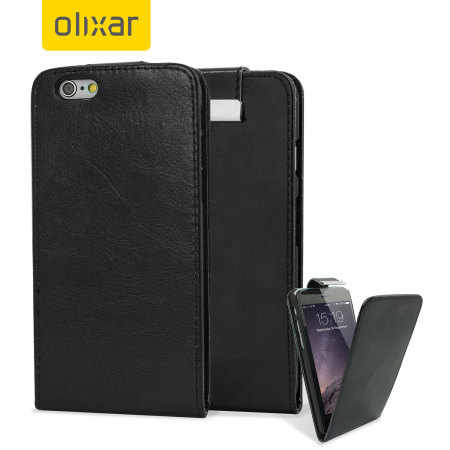 Olixar Leather-Style iPhone 6S / 6 Wallet Flip Case - Black