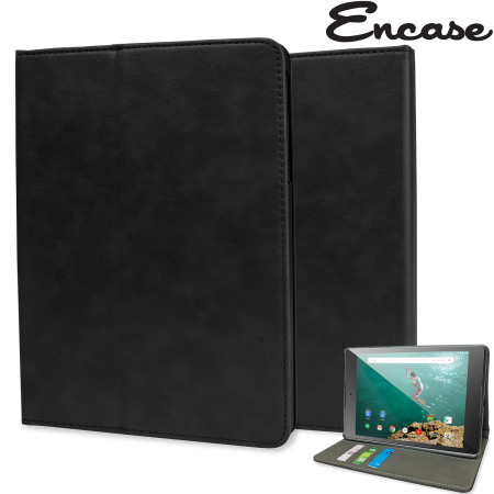 Encase Leather-Style Google Nexus 9 Wallet Stand Case - Black