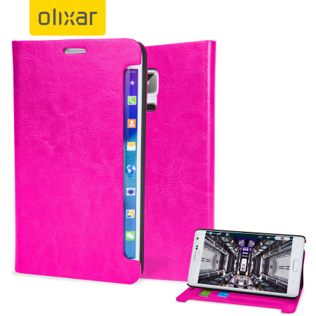 Funda Samsung Galaxy Note Edge Encase Tipo Cuero y Cartera - Rosa