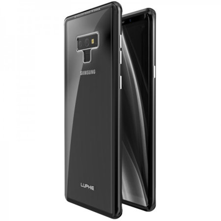 Luphie Tempered Glass and Metal Galaxy Note 9 Bumper Case - Black