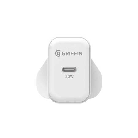 Griffin White PowerBlock 20W USB-C Power Delivery Mains Charger - For ...