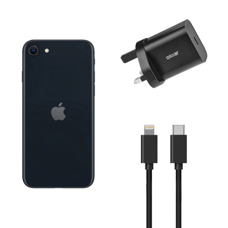 Olixar Black 20W Fast Mains Charger & USB to Lightning 1.5m Cable - For ...