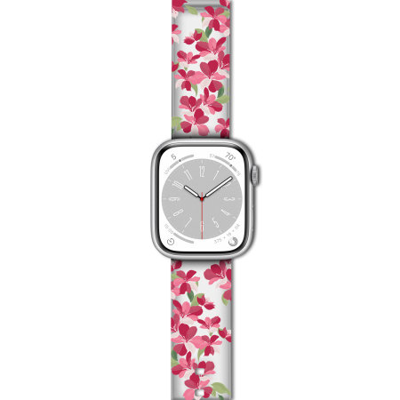LoveCases Red Cherry Blossoms Strap - For Apple Watch Series 9 45mm