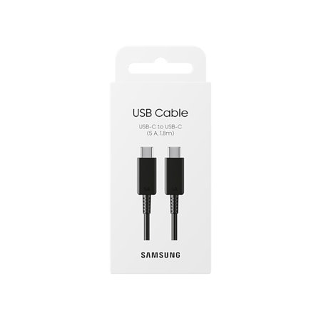 Official Samsung 100W Black 1.8m USB-C to USB-C Charge and Sync Cable ...