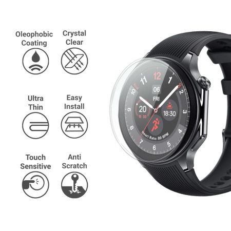 Olixar Two Pack Film Screen Protectors - For OnePlus Watch 2