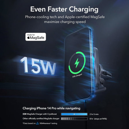 ESR CryoBoost 15W MagSafe Car Charger with Car Charger and USB-C Cable
