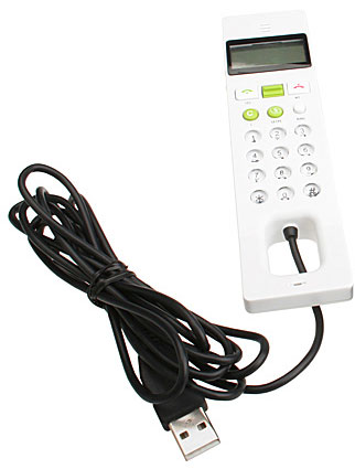 USB Skype Phone with LCD Display (White)