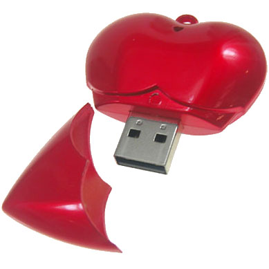 Heart Shaped USB Flash Drive - 2GB