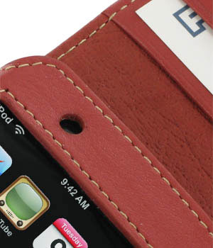 PDair Leather Case Flip Case for Apple iPod Touch - Red