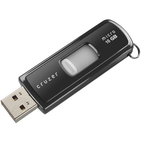 SanDisk Cruzer Micro U3 USB Flash Drive - 16GB - Black