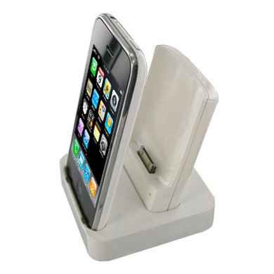 iPhone 3GS / 3G Desktop Dual Charging Dock + Battery Charger - White