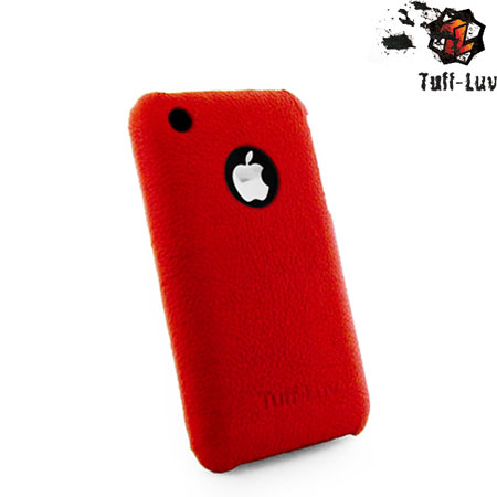 Tuff-Luv Tuff-Grip Slim-Line Leather Case Cover - iPhone 3GS / 3G - Red