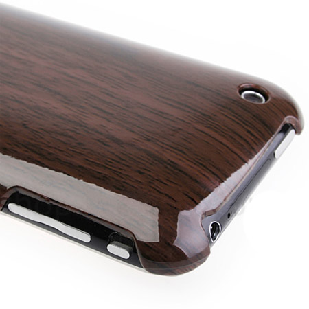 iPhone 3GS / 3G Wooden Style Back Case - Dark Wood