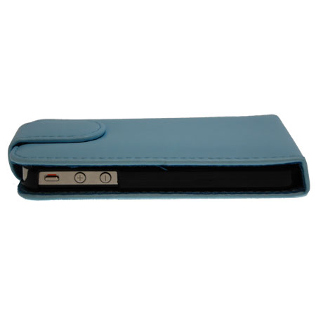 Leather Flip Case for iPhone 4 - Blue
