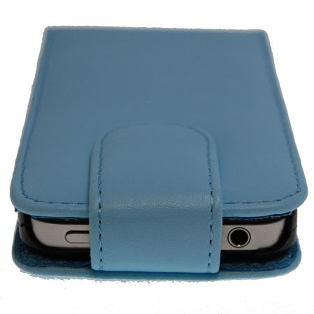 Leather Flip Case for iPhone 4 - Blue