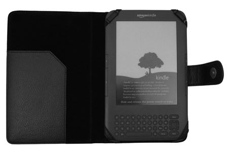 Leather Style Book Case for Amazon Kindle Keyboard - Black
