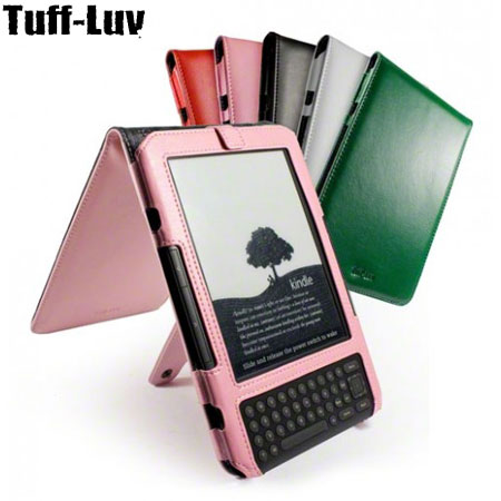 Tuff-Luv Leather Case Cover & Stand for Amazon Kindle - Pink