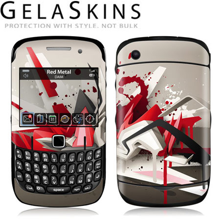 Gelaskins Blackberry 8520 Curve Protective Skin - Red Metal