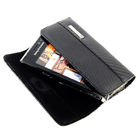 4-OK Horizontal Carbon Fibre Pouch Case for Large phones