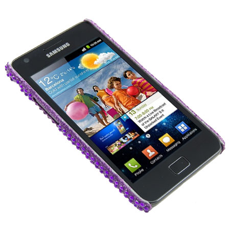 Diamante Back Cover for Samsung Galaxy S2 - Purple