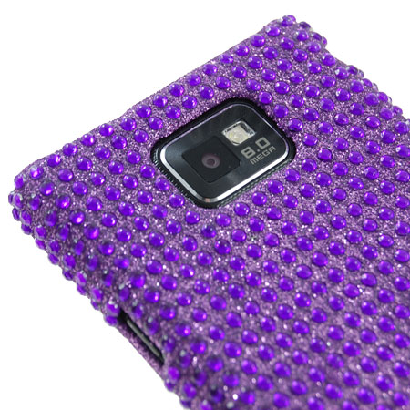 Diamante Back Cover for Samsung Galaxy S2 - Purple