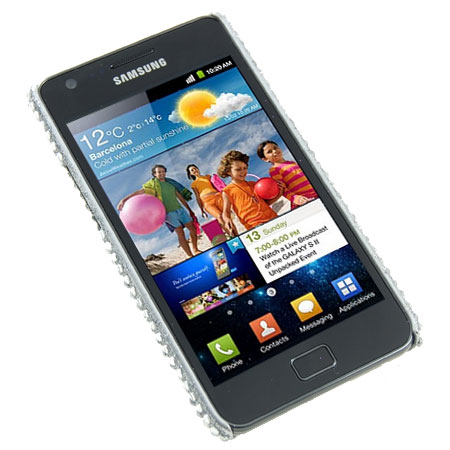 Diamante Back Cover for Samsung Galaxy S2 - Silver