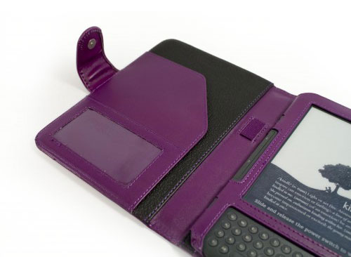 Tuff-Luv Spark Purple Leather Kindle Cover with Light