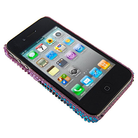 iPhone 4S Diamante Back Cover - Heart Waves