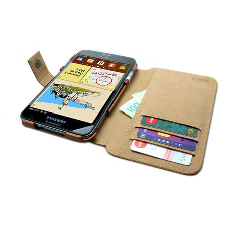Zenus Samsung Galaxy Note Masstige Stripe Print Diary Series - Brown