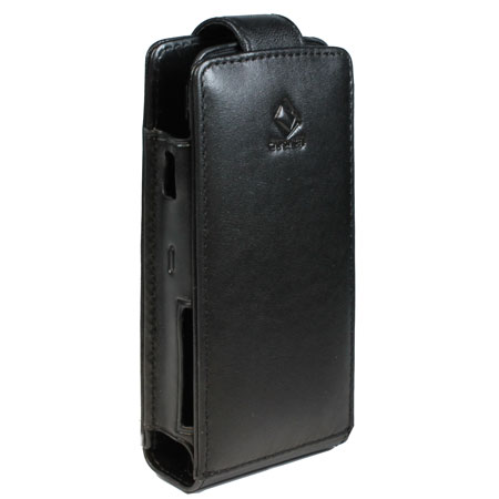Capdase Flip Top Leather Case for Blackberry Pearl 3G - Black