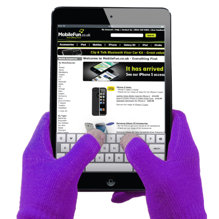 Touch Tip Gloves For Capacitive Touch Screens - Purple